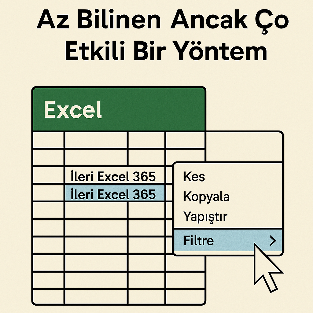 Excel’de Sağ Tıklama ile Hızlı Filtreleme Nasıl Yapılır? - Excel Eğitmeni -Yazar Ömer BAĞCI | Blog